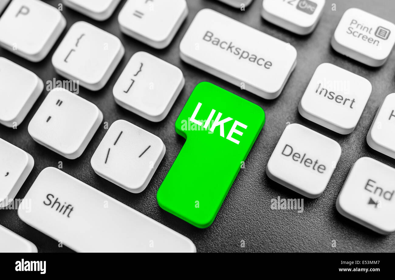 Like key on keyboard of laptop computer. Social concept Stock Photo - Alamy