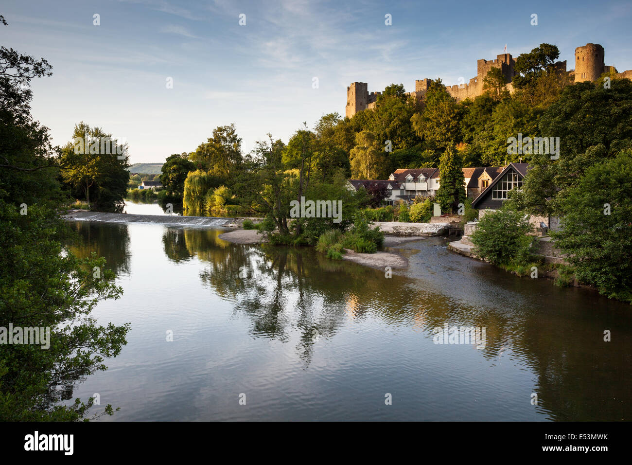 Ludlow Castle beside the River Teme, Ludlow, Shropshire, England Stock ...