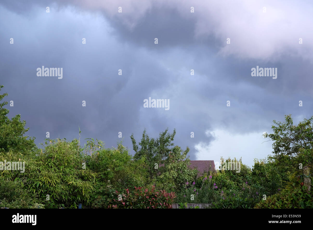 Hucknall,Nottinghamshire,UK. 19th July 2014 torrential rain ,gales ...