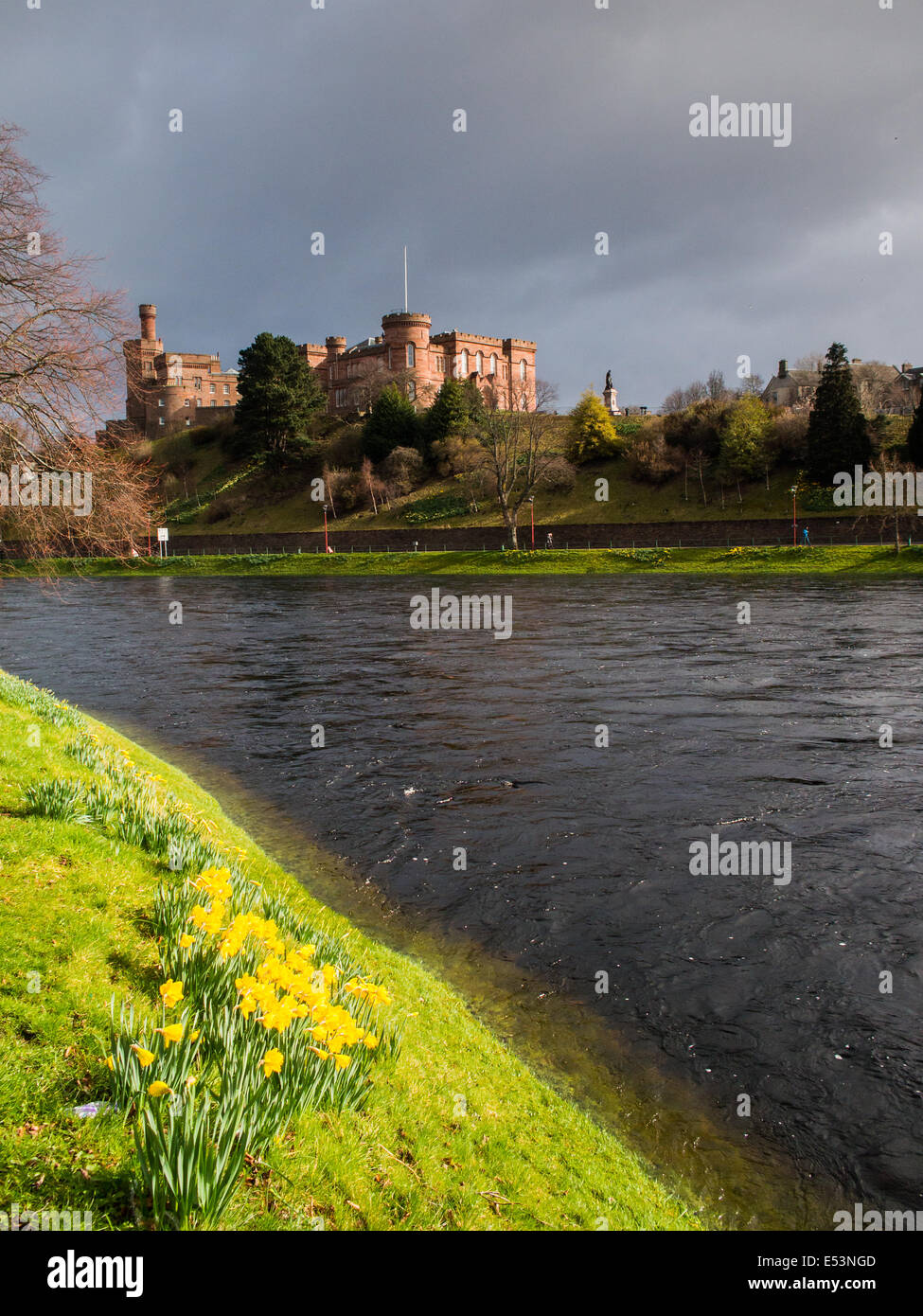 Inverness Castle view across river Ness Stock Photo - Alamy