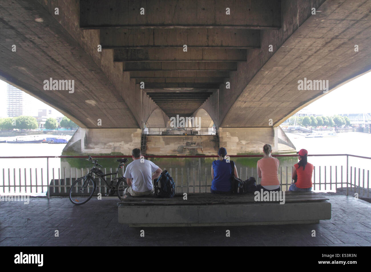 Under Waterloo Bridge Victoria Embankment London Stock Photo - Alamy