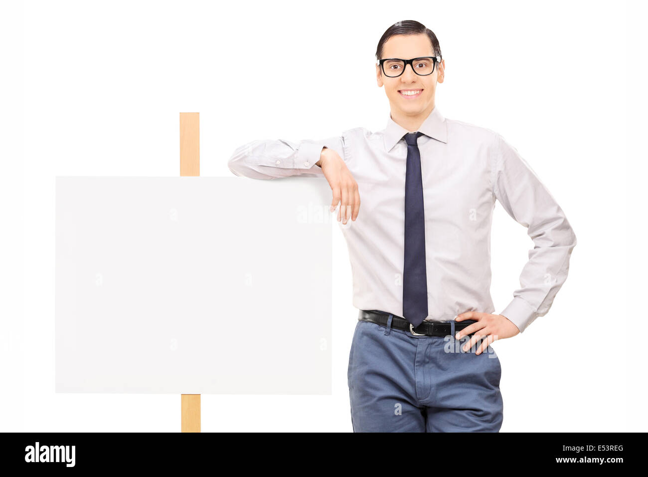 Handsome young man leaning Cut Out Stock Images & Pictures - Alamy