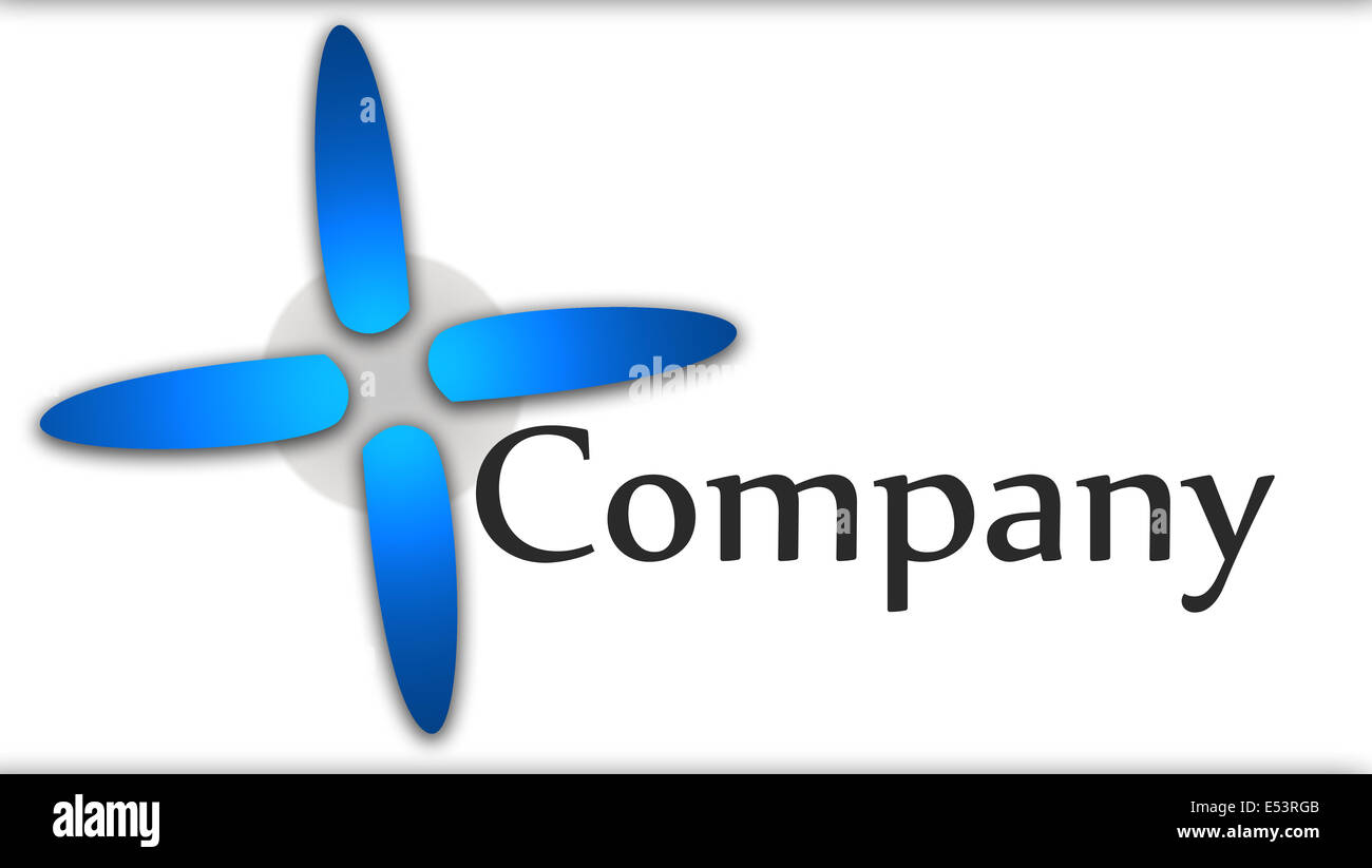 Company Logo. Blue - Grey - White Stock Photo - Alamy