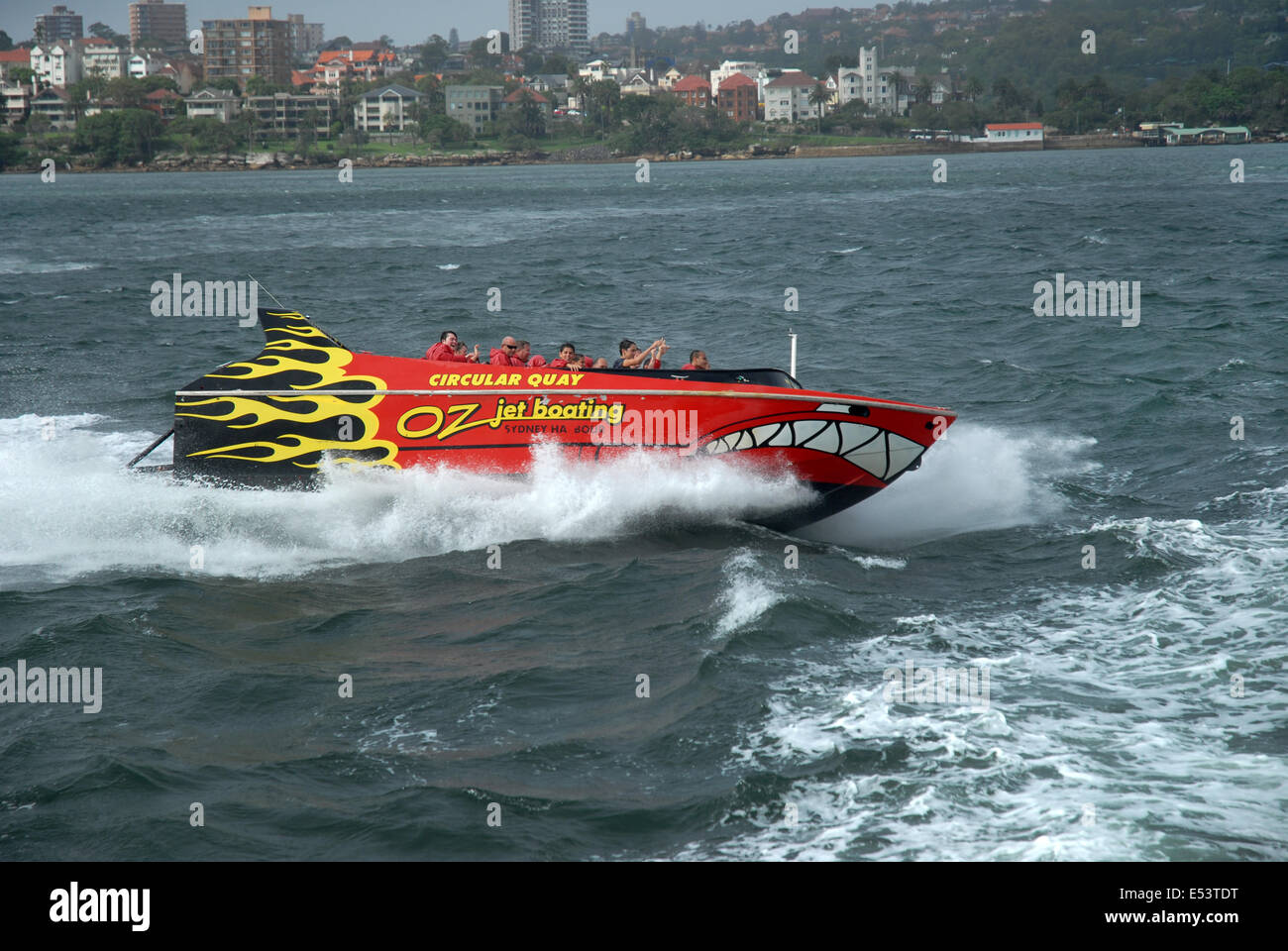 Oz Jet boat in Sydney Harbour Australia Stock Photo - Alamy
