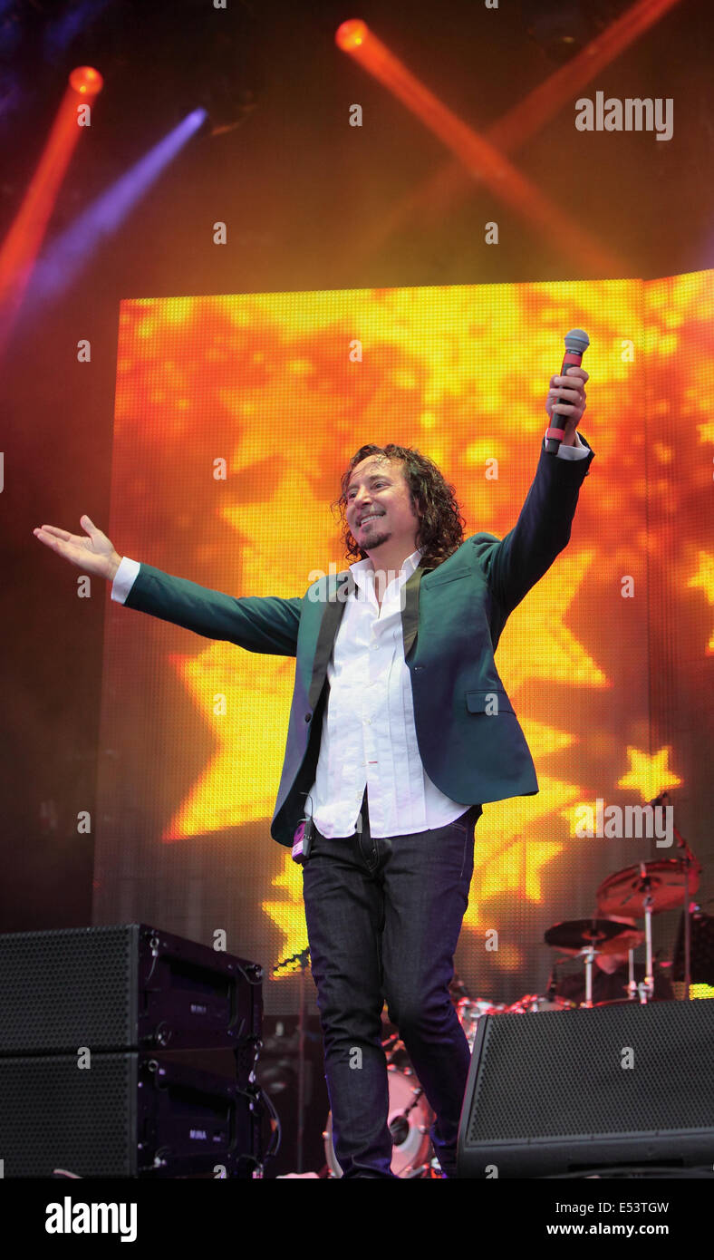 Perth, Scotland, UK. 19th July, 2014. Steve Augeri, from the rock band ...