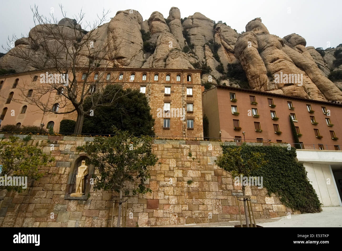 Montserrat , Spain, the Montserrat Benedictine monastery Stock Photo ...