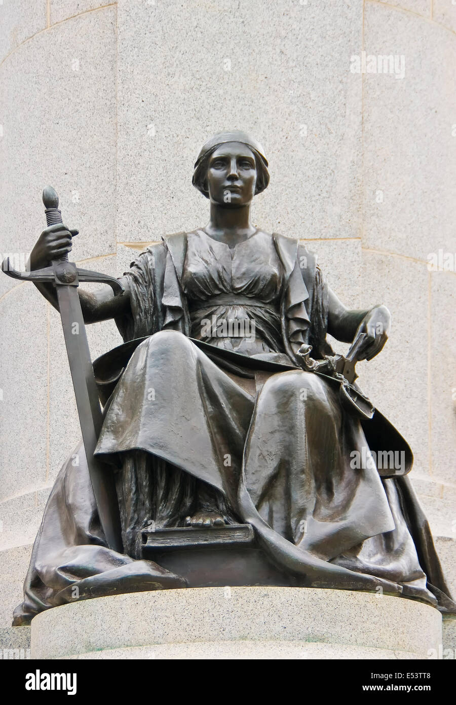 Sitting Justice with Sword in park of Adelaide - Australia Stock Photo ...