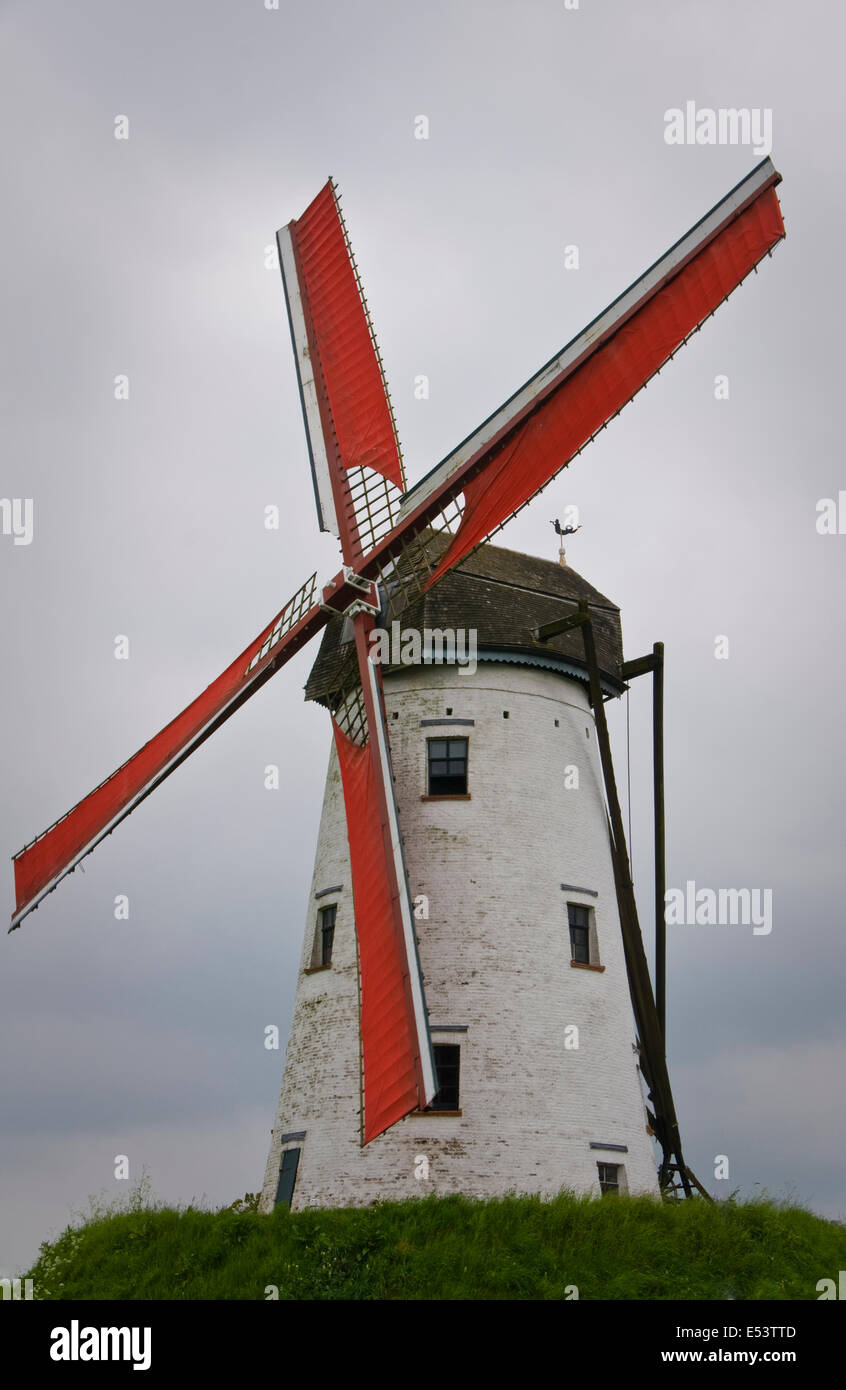 Windmill close-up as seen in Damme - Belgium on a winter day Stock ...