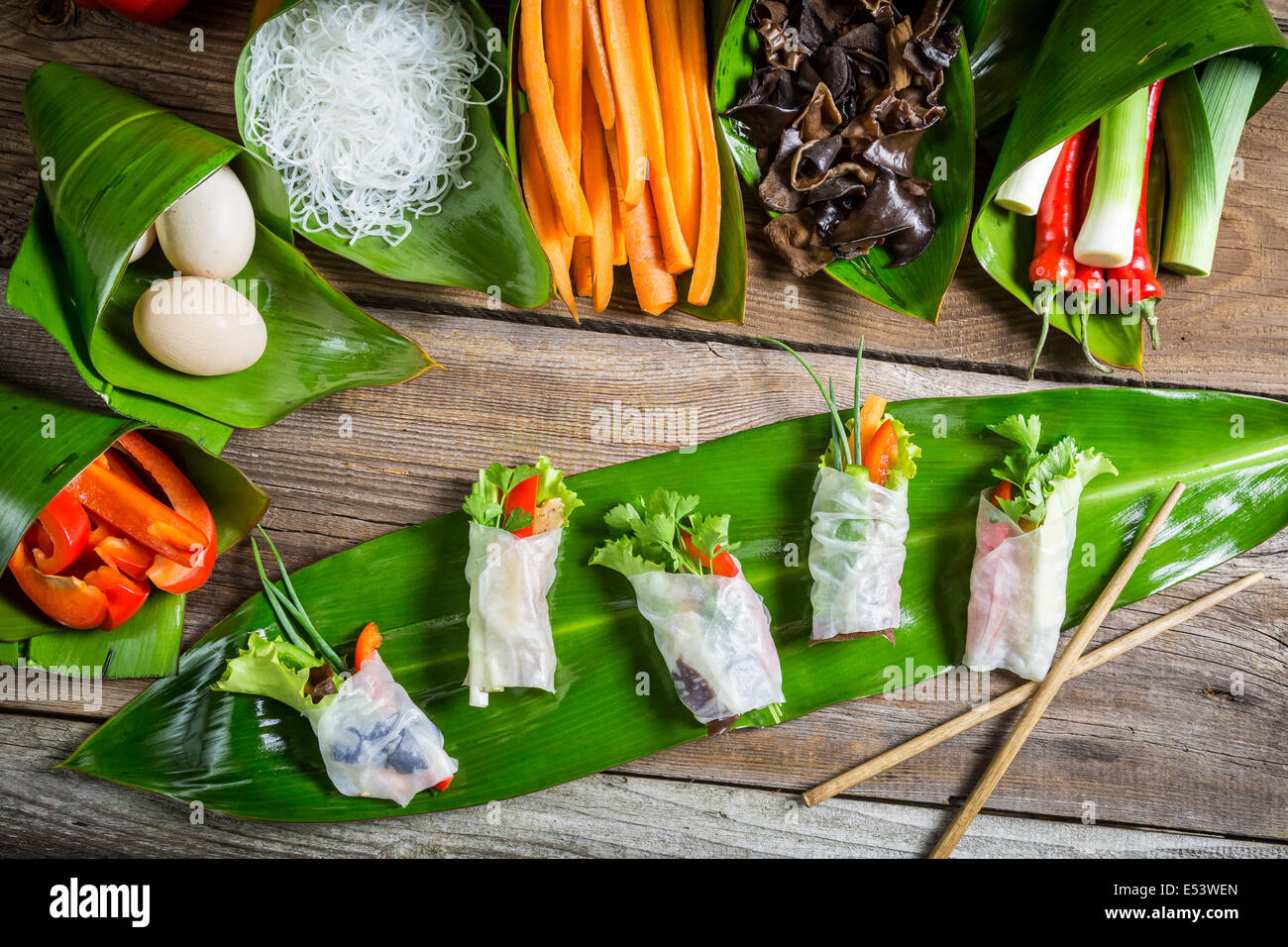 Rice Noodle Spring Rolls High Resolution Stock Photography and Images ...