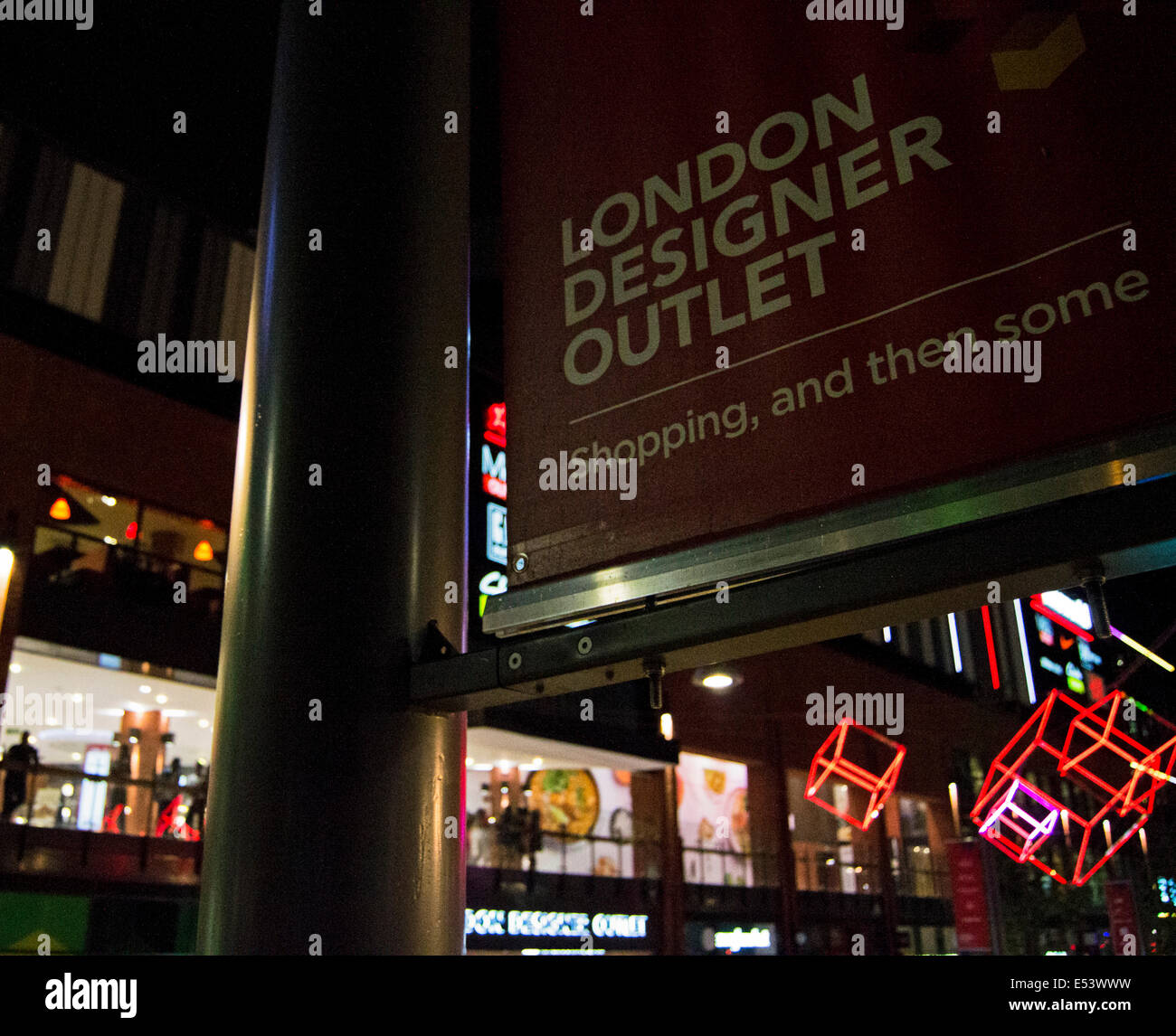 The London Designer Outlet at night, Wembley Park, London Borough of ...