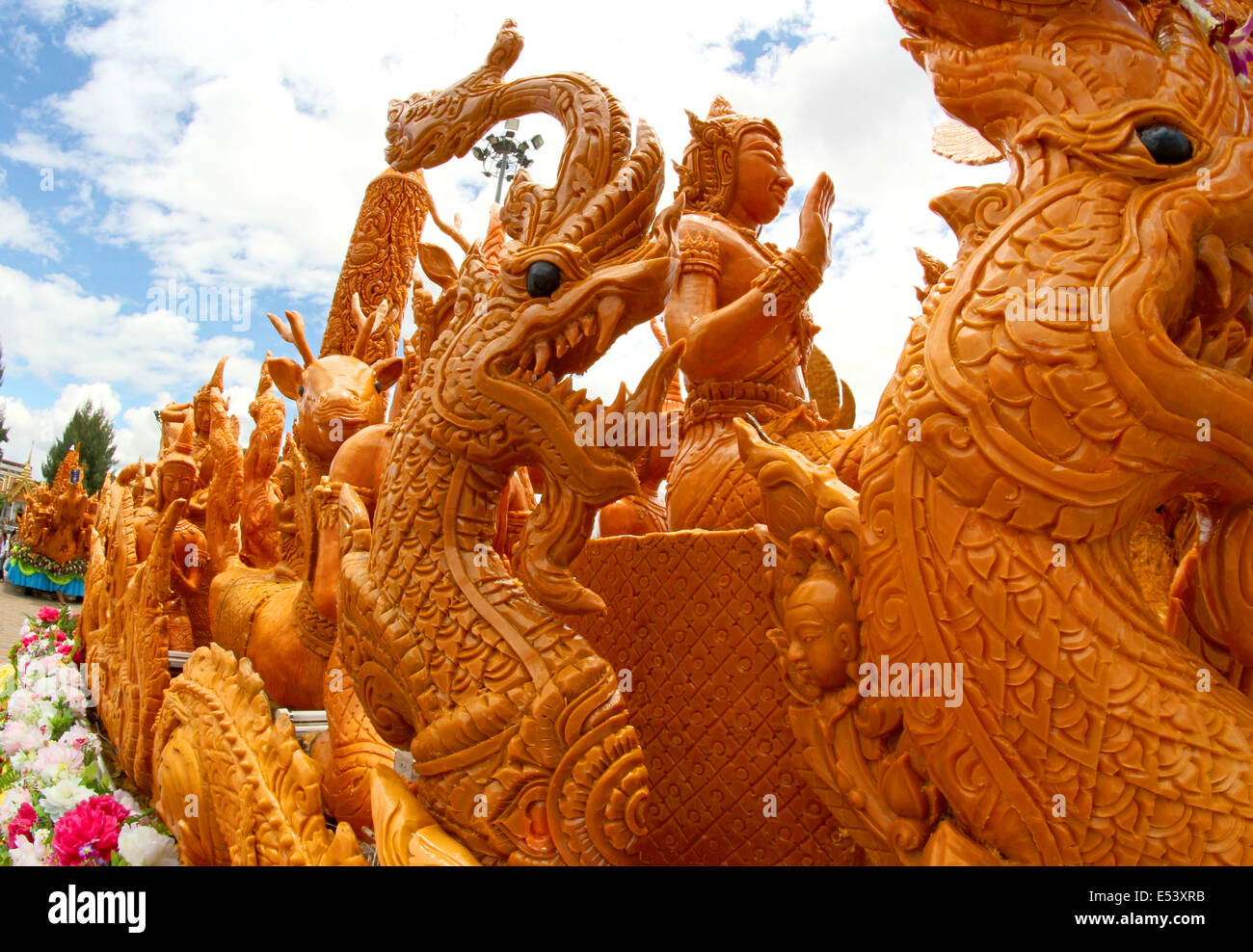 Candle Festival Thai art Candle wax in UbonRatchathani, Thailand Stock ...