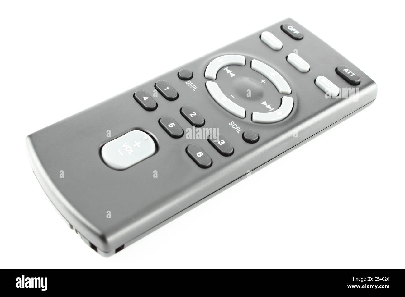 Car audio remote control on a white background Stock Photo - Alamy