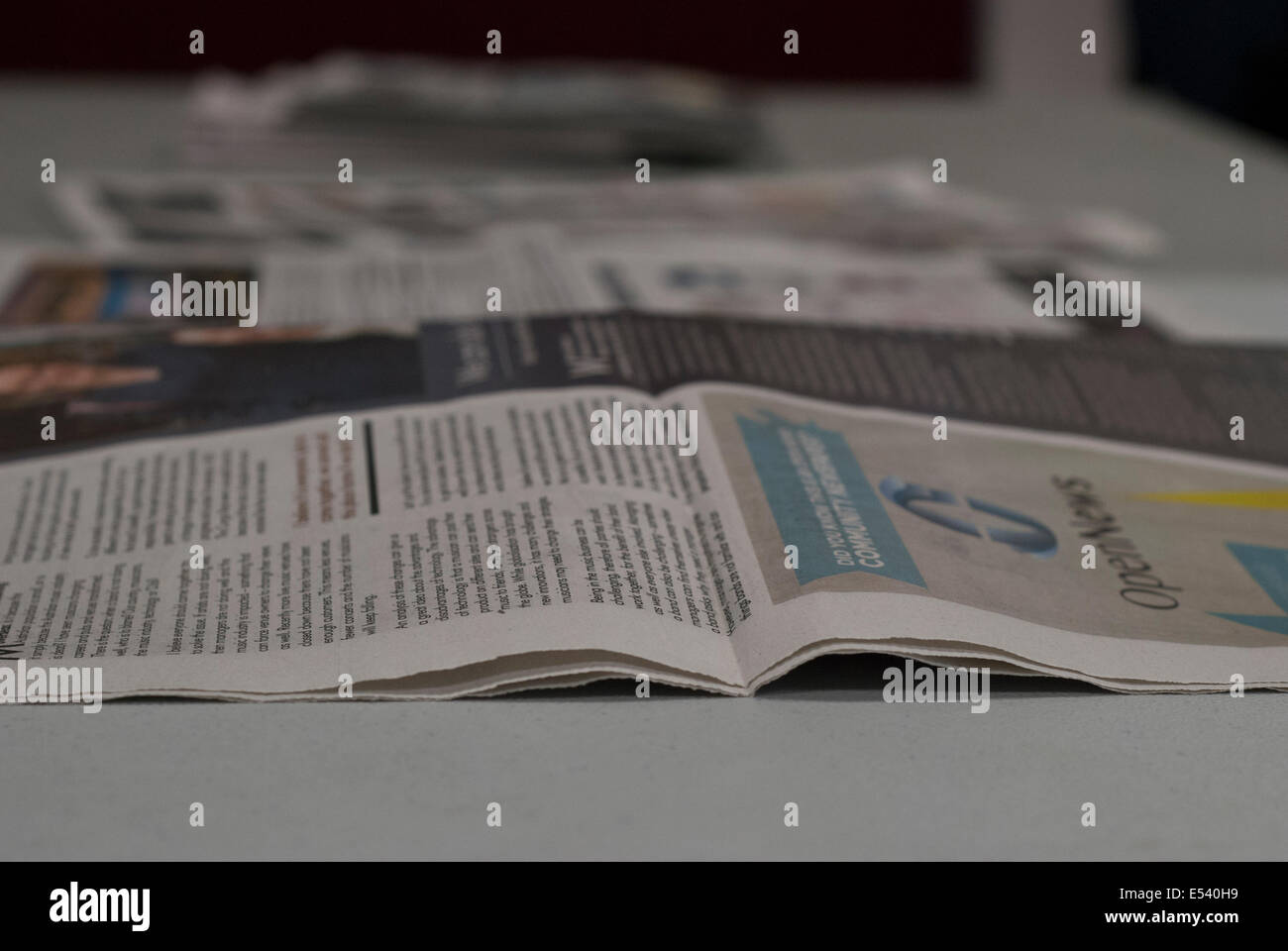 Newspaper on table Stock Photo - Alamy