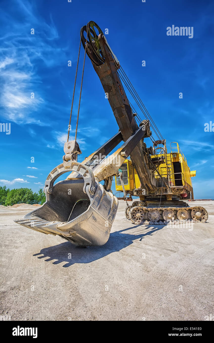 Career excavator for mining of limestone and gravel Stock Photo - Alamy