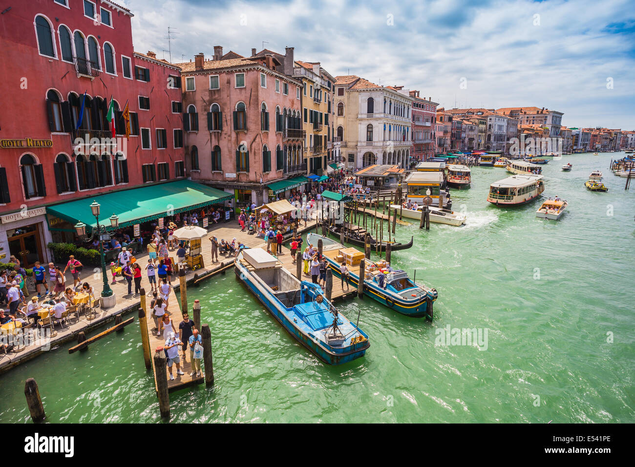 View of the Grand Canal from the Rialto Bridge. Venice Stock Photo - Alamy