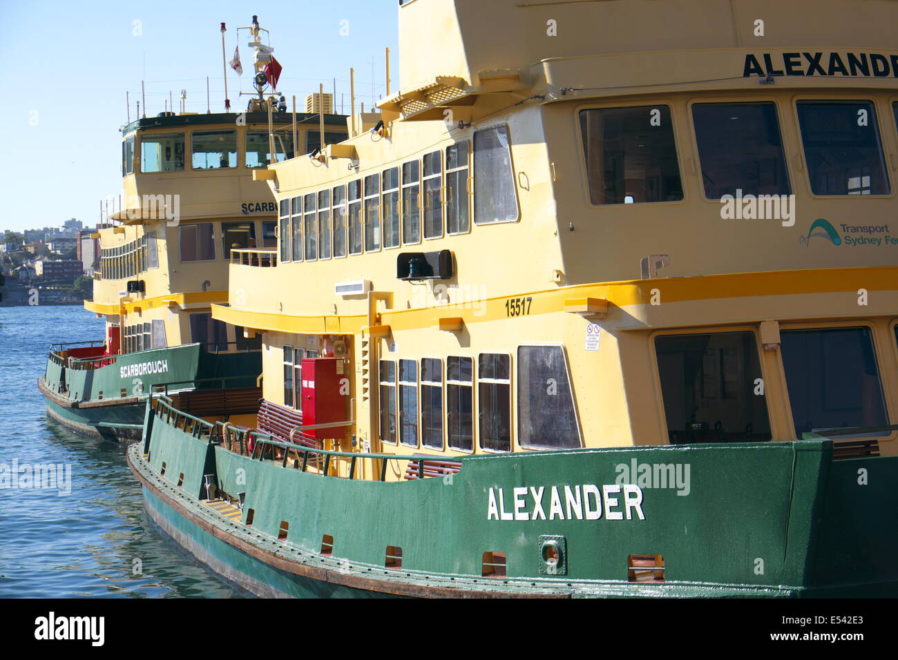 Sydney ferries Alexander and MV Scarborough moored at Circular quay ...