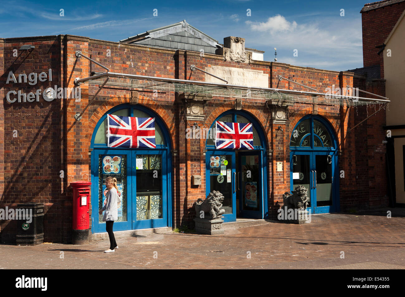 UK, England, Worcestershire, Worcester, Angel Street, Angel Chef Café ...