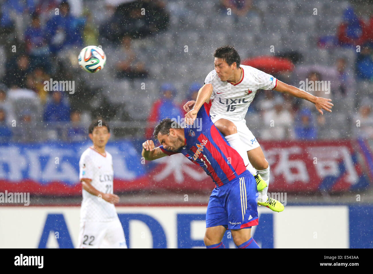 NACK5 Stadium Omiya, Saitama, Japan. 19th July, 2014. (L-R) Edu (FC Tokyo), Gen Shoji (Antlers ...