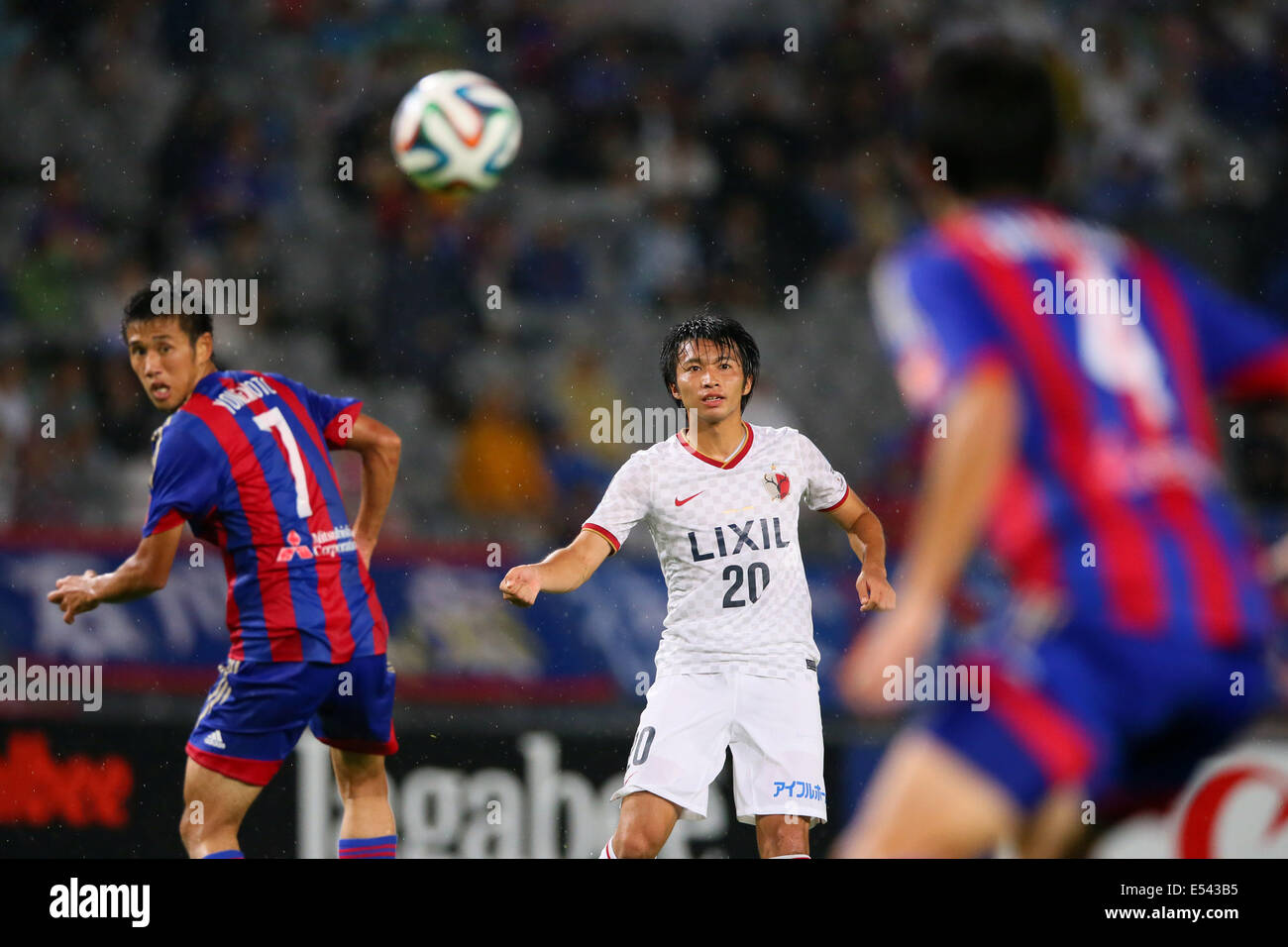 NACK5 Stadium Omiya, Saitama, Japan. 19th July, 2014. (L-R) Takuji Yonemoto (FC Tokyo), Gaku ...