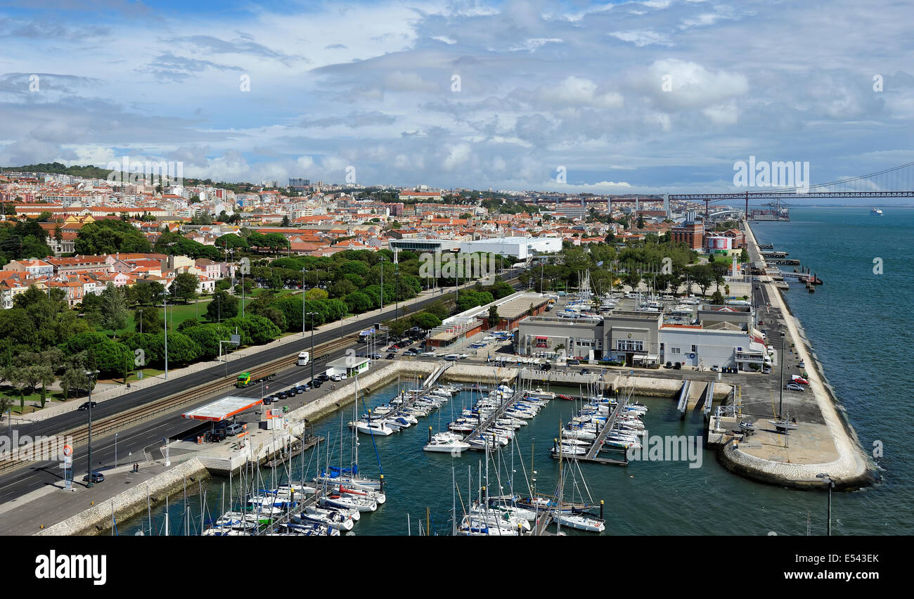 view of waterfront from the top of the Monument to the Discoveries ...