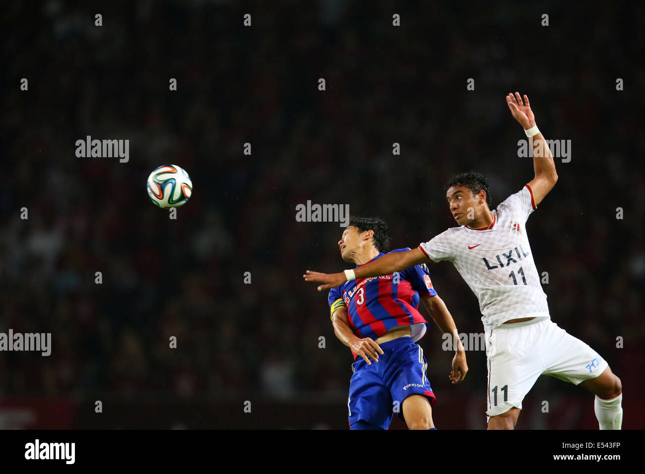 NACK5 Stadium Omiya, Saitama, Japan. 19th July, 2014. (L-R) Masato Morishige (FC Tokyo), Davi ...