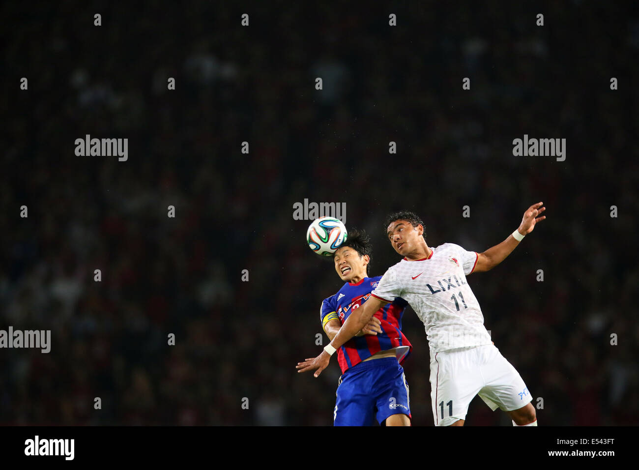 NACK5 Stadium Omiya, Saitama, Japan. 19th July, 2014. (L-R) Masato Morishige (FC Tokyo), Davi ...