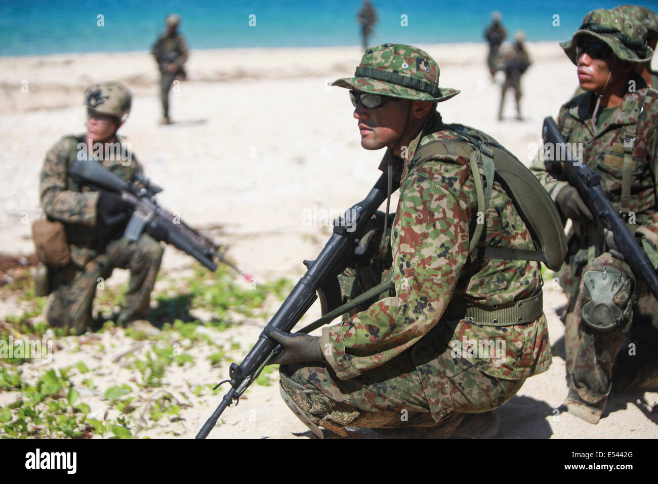 Japanese Ground Self-Defense and US Marine scout swimmer special ...