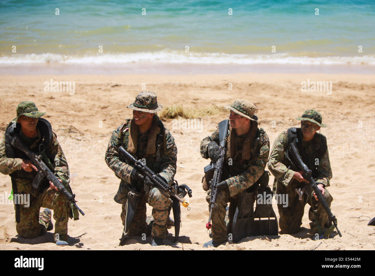 Japanese Ground Self-Defense and US Marine scout swimmer special ...