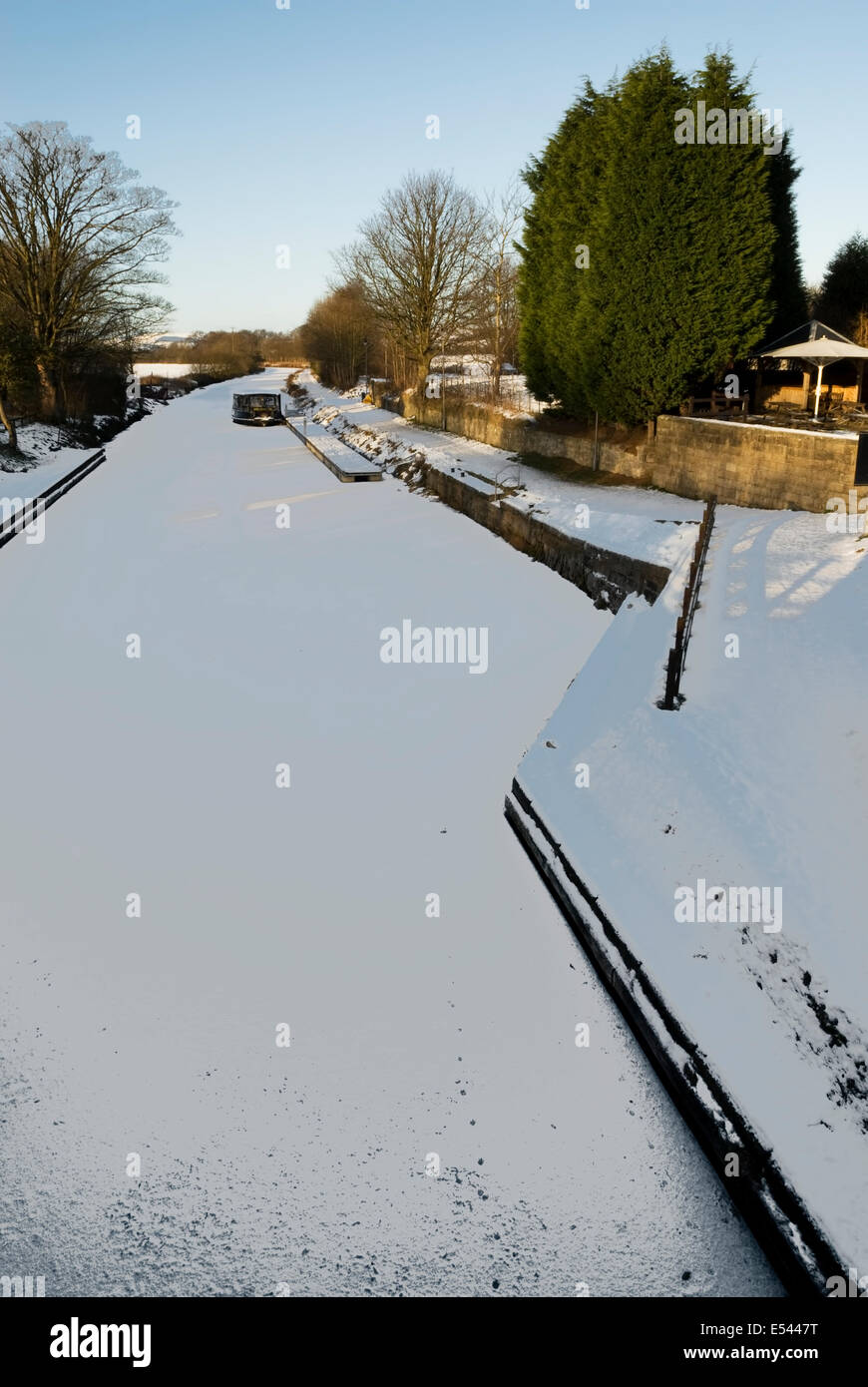 Snow covered frozen canal. Forth & Clyde Canal Stock Photo - Alamy