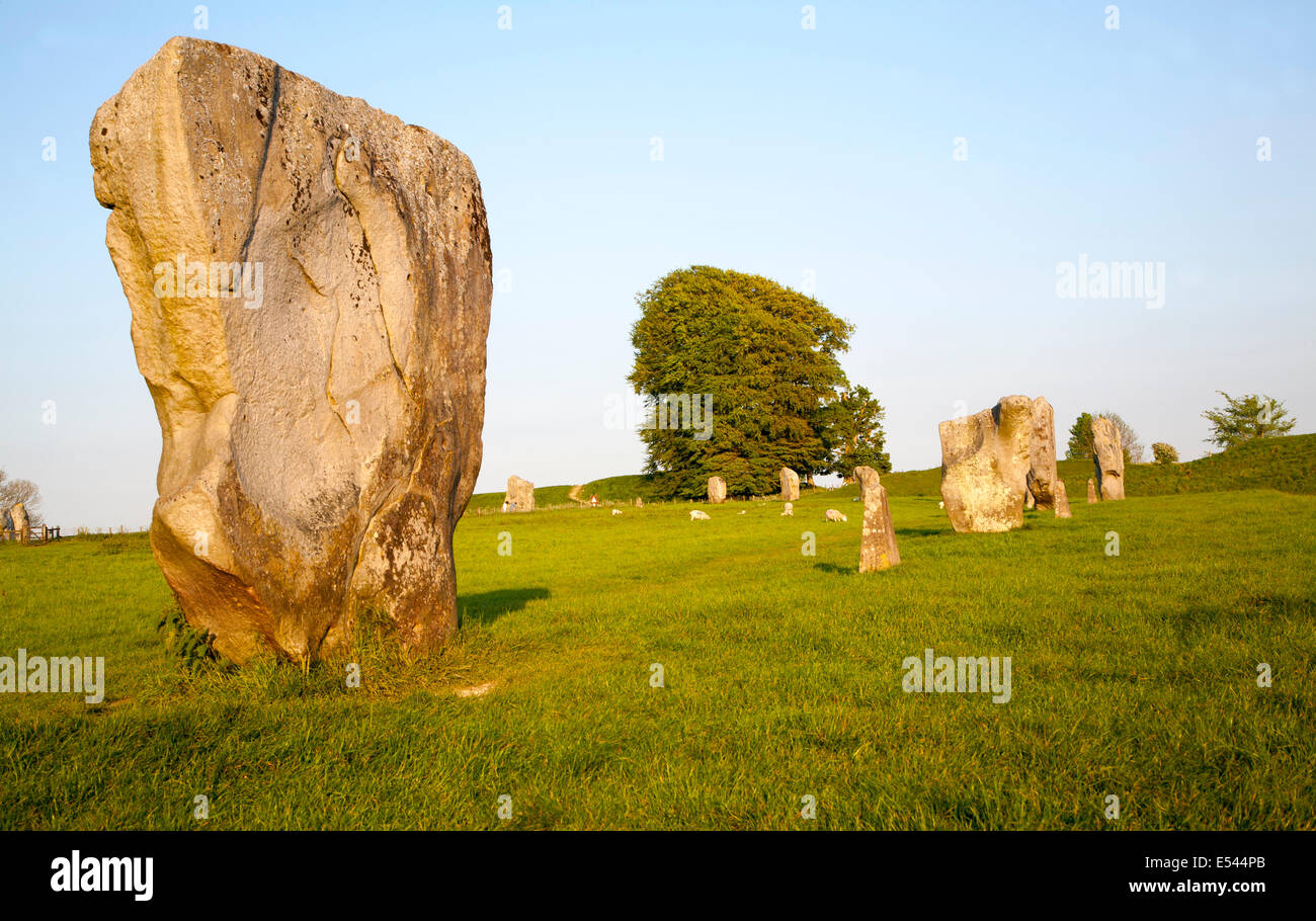 Neolithic stone circle and henge at Avebury, Wiltshire, England Stock ...