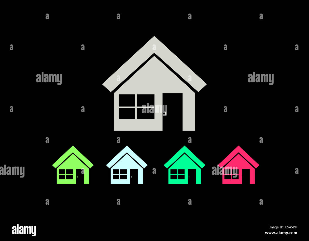 Home icon and Real estate concept Stock Photo - Alamy