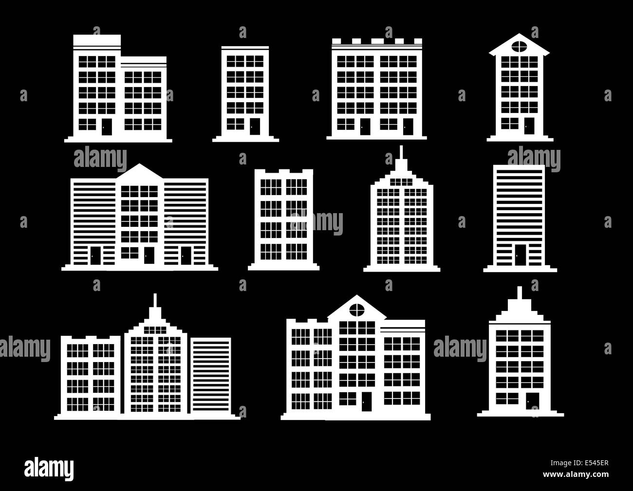 Building Icons Set Stock Photo - Alamy