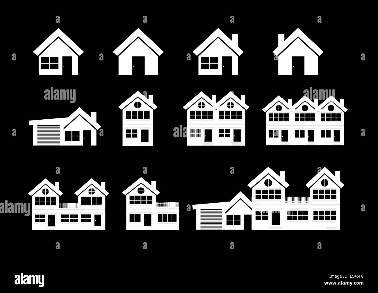 Building Icons Set Stock Photo - Alamy