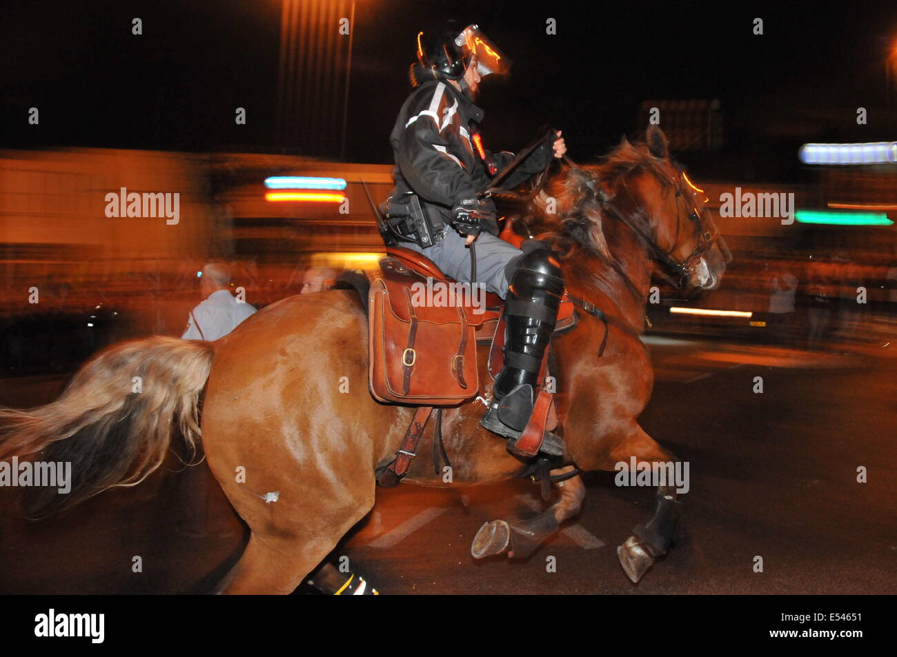 Haifa, Israel. 19th July, 2014. Pro Palestinian and Left wing activists ...