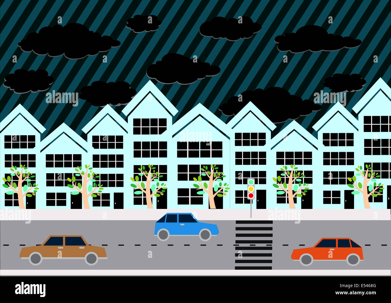 Colorful Cityscape Town city building design Stock Photo - Alamy