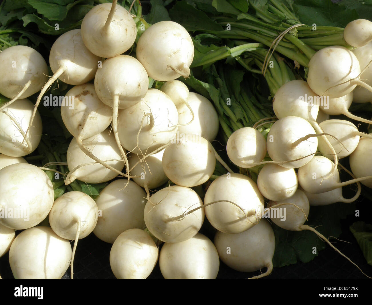 Turnips on display at the farmer's market Stock Photo - Alamy
