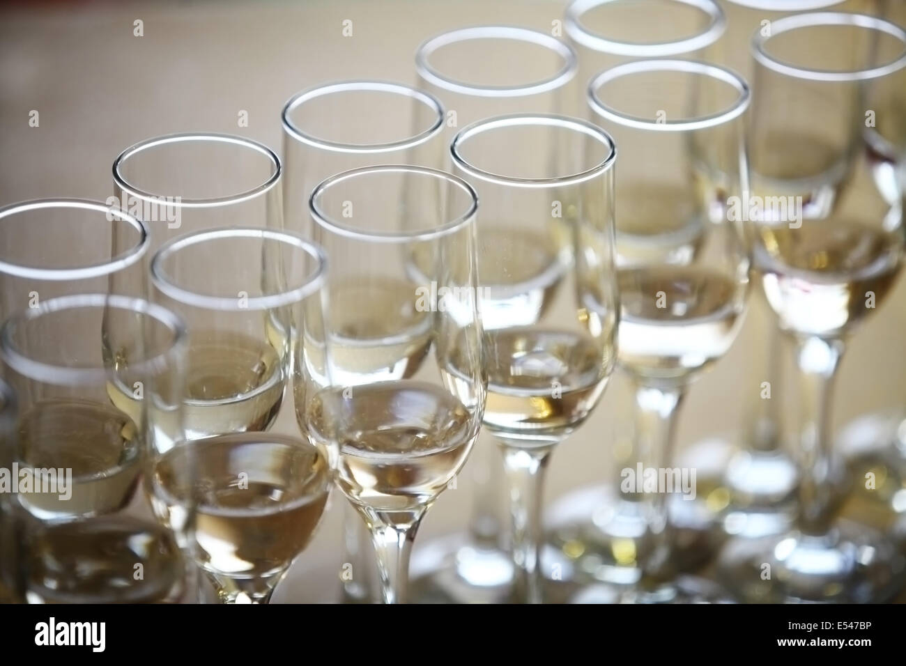 Color detail of some empty champagne glasses Stock Photo - Alamy