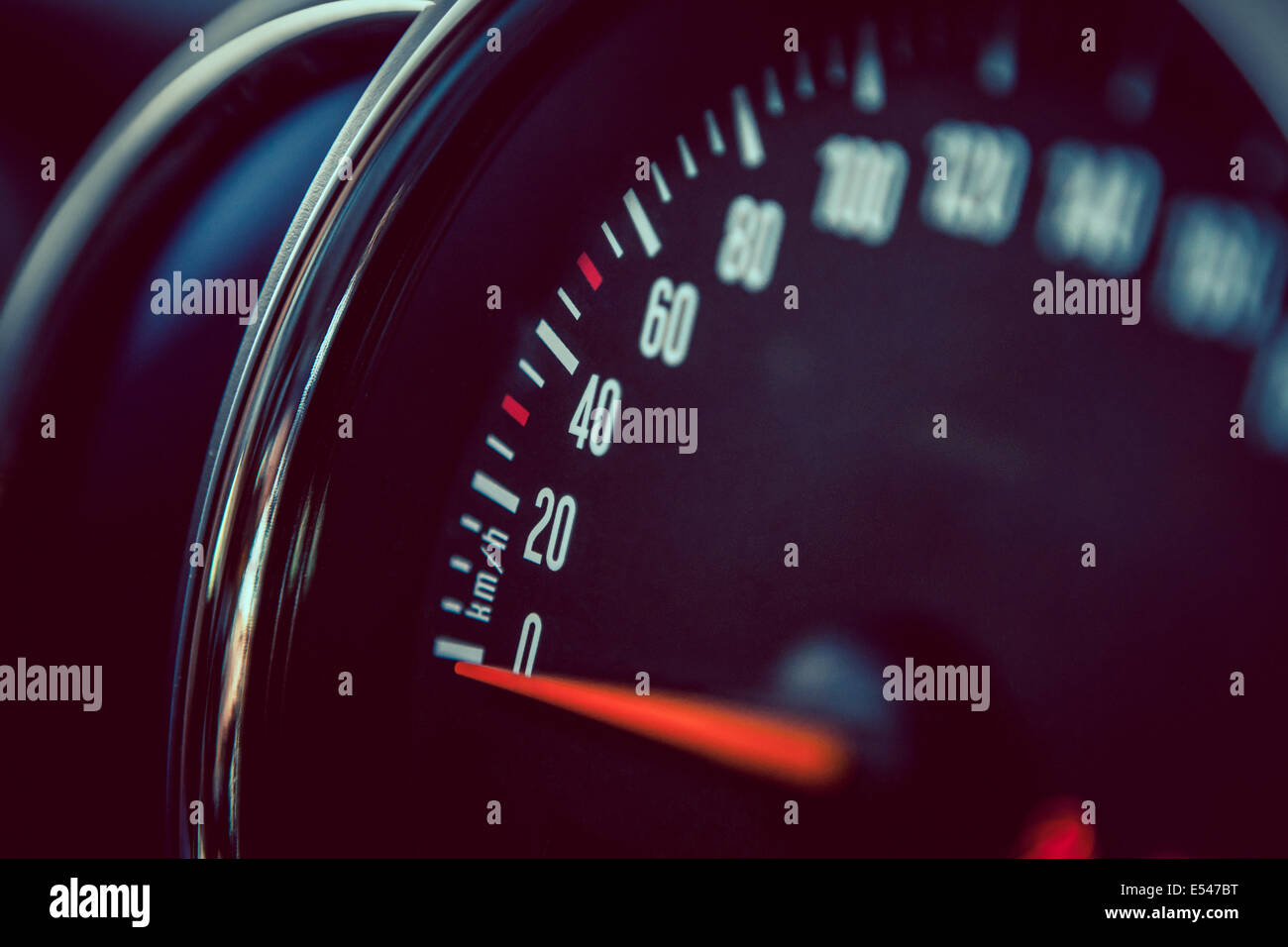 Close up shot of a speedometer in a car Stock Photo - Alamy