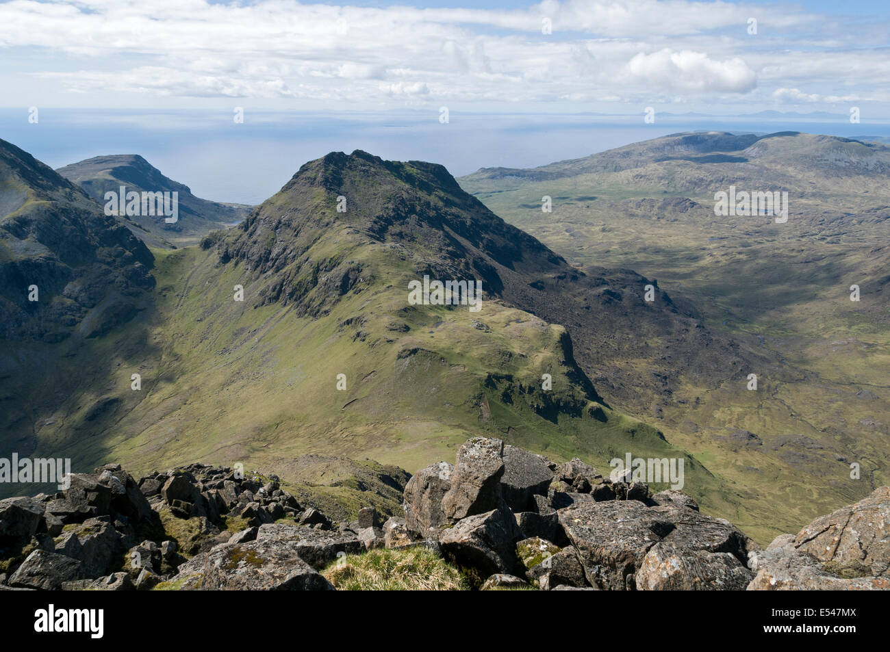 Trollaval with Ruinsival through the gap on the left, from Askival, in ...
