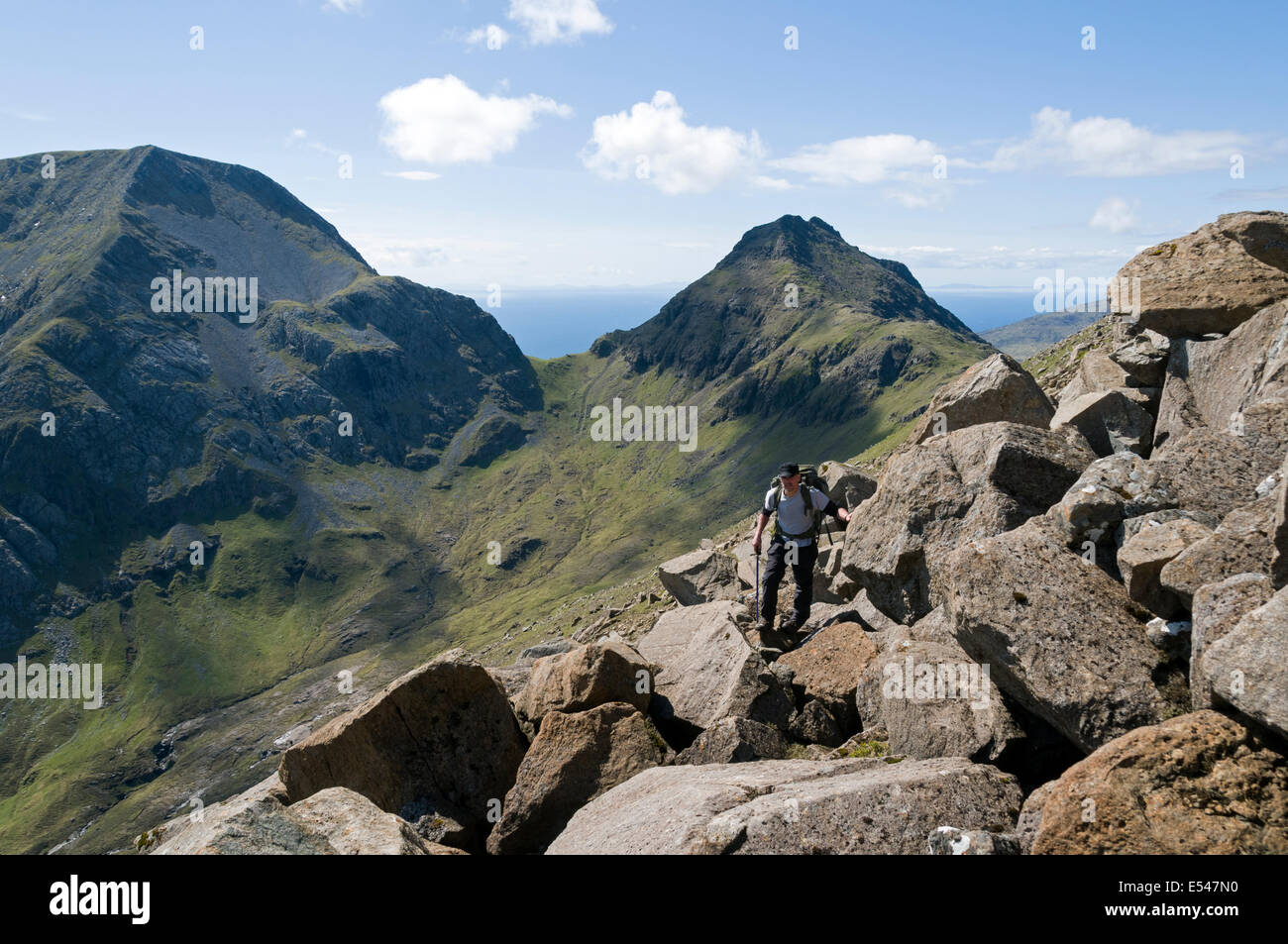 Ainshval and Trollaval from south west slopes of Askival in the Rum ...
