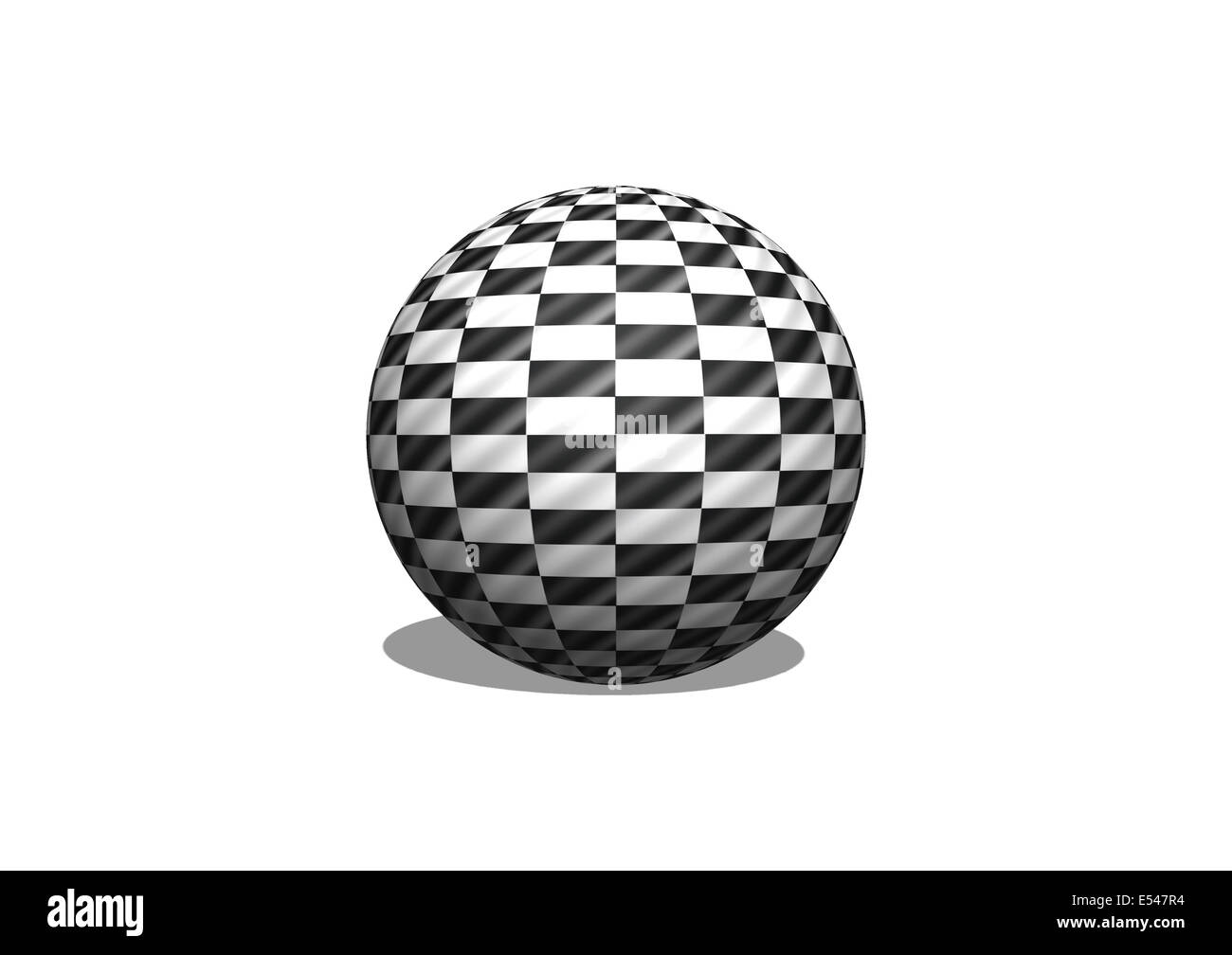 Sphere checkered chequered 3d Black and White Stock Photos & Images - Alamy