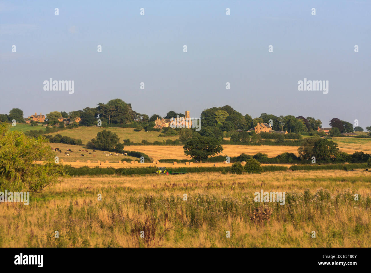 Evening farming landscape near Stoke Dry Rutland view from Eyebrook ...