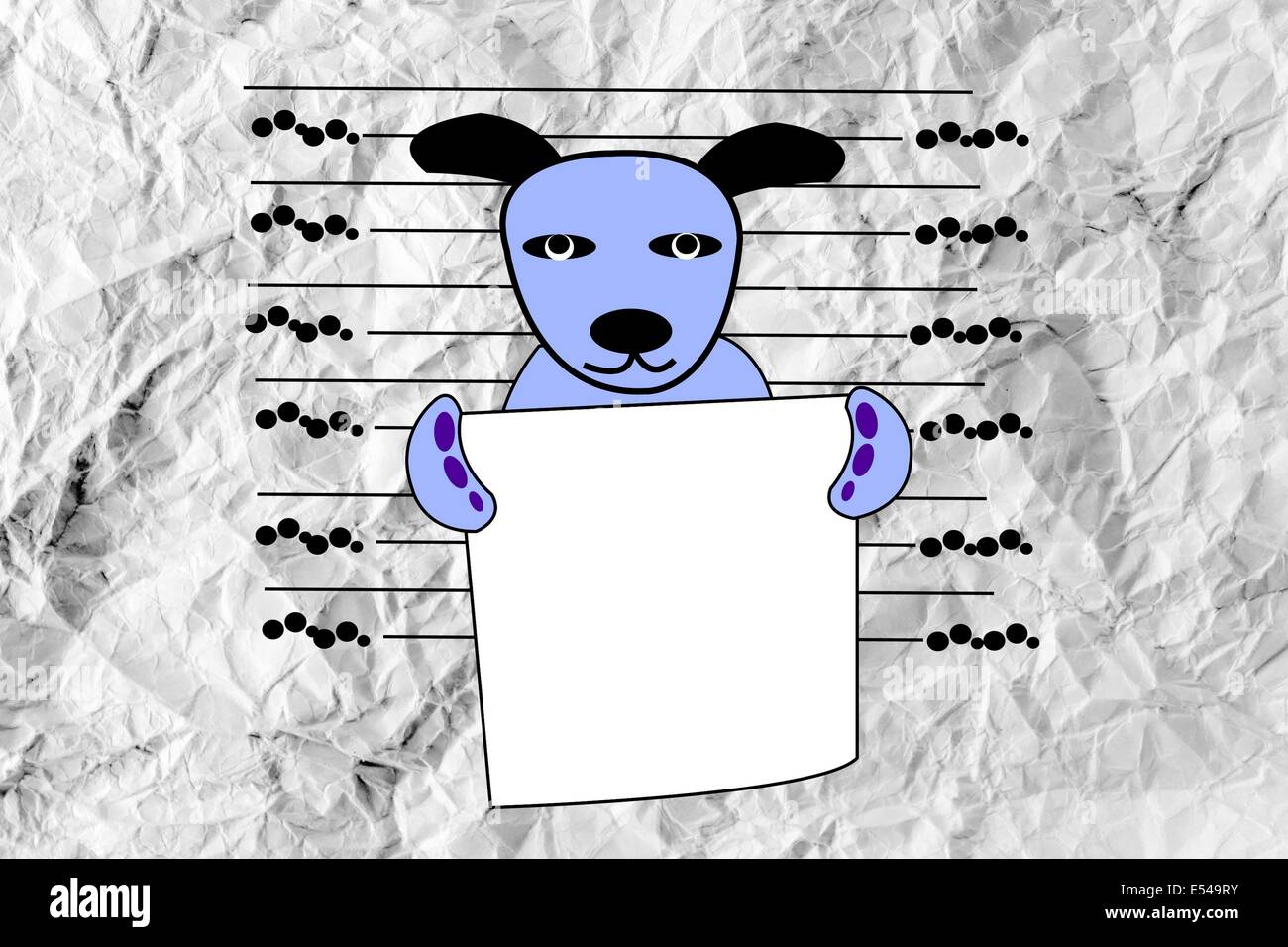 cute Dog on crumpled paper Stock Photo - Alamy