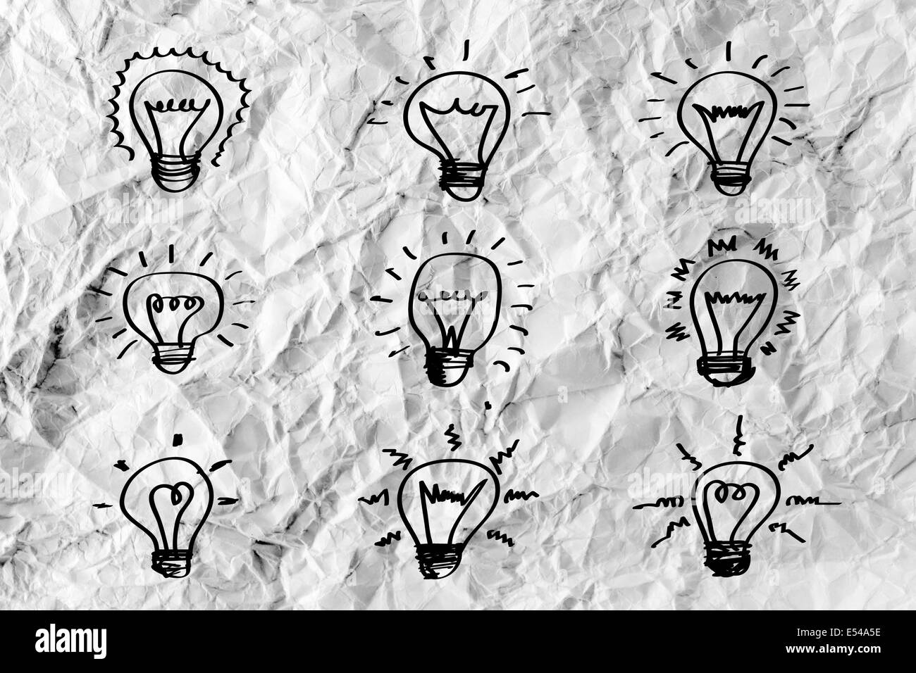 Light bulb paper art Black and White Stock Photos & Images - Alamy