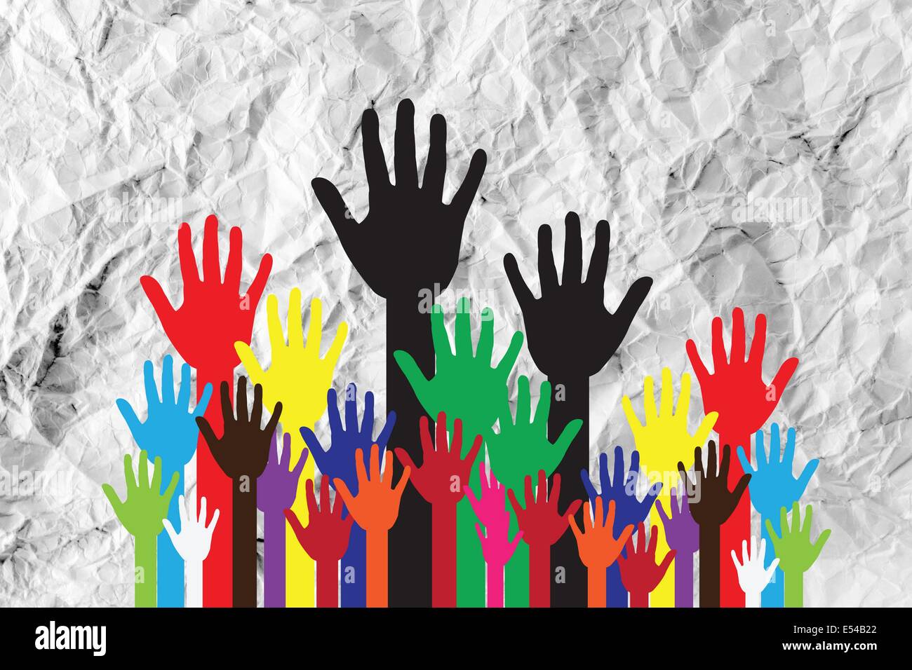 colorful silhouette hands background design Stock Photo - Alamy