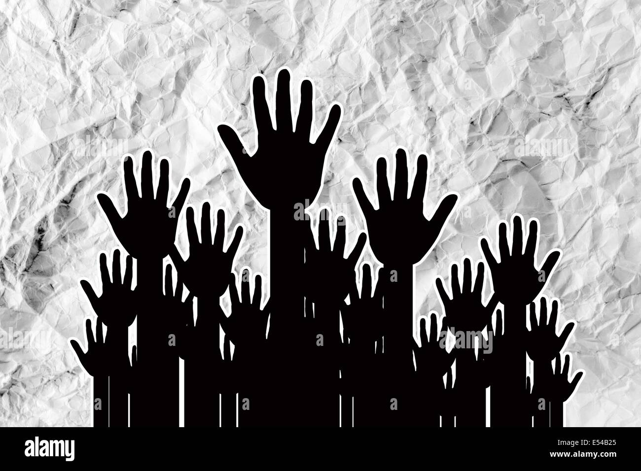 colorful silhouette hands background design Stock Photo - Alamy