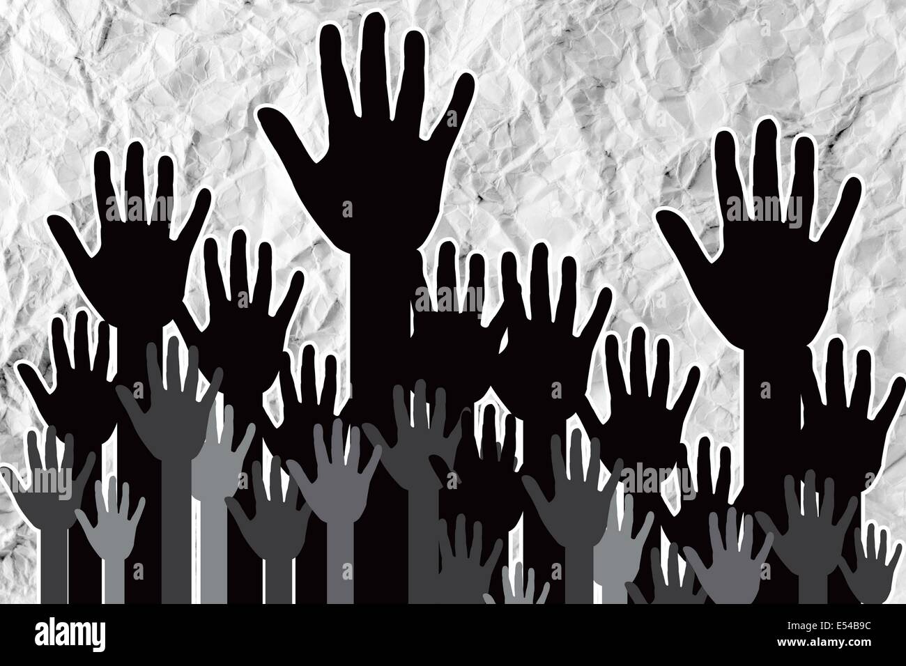 colorful silhouette hands background design Stock Photo - Alamy