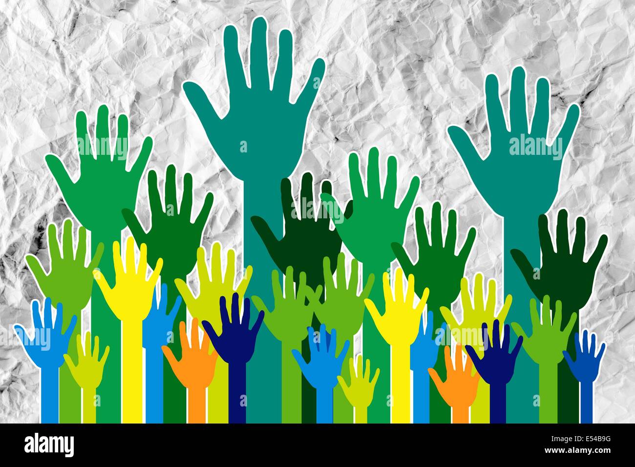 colorful silhouette hands background design Stock Photo - Alamy
