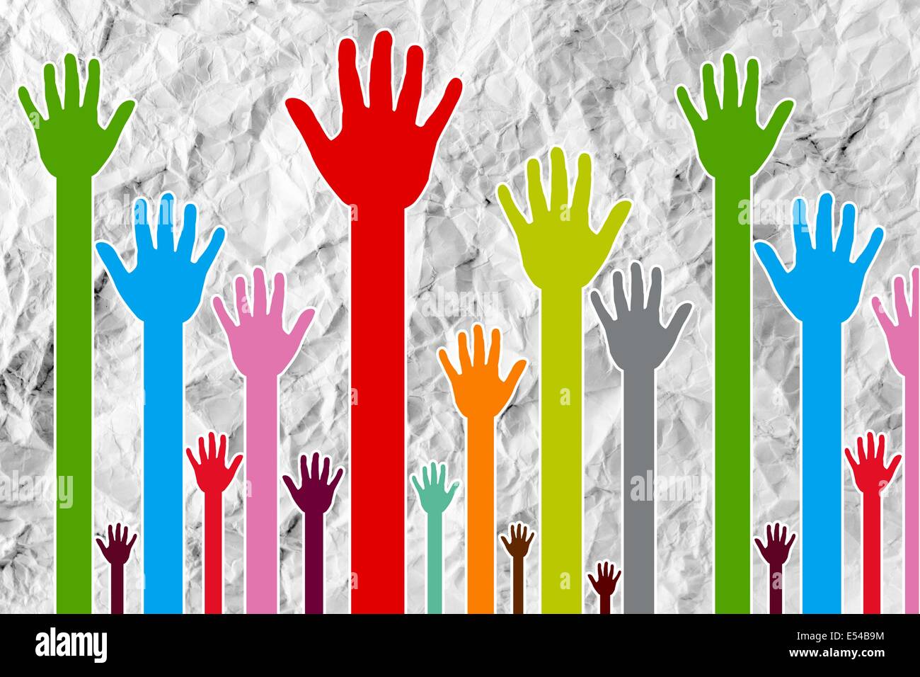 colorful silhouette hands background design Stock Photo - Alamy