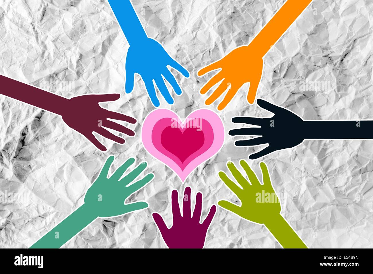 colorful silhouette hands background design Stock Photo - Alamy